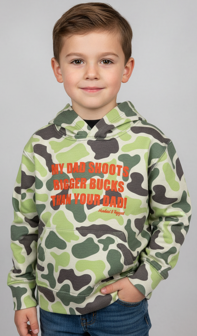 Sale Youth My Dad Shoots Bigger Bucks Than Your Dad Hoodie Hooked 7374